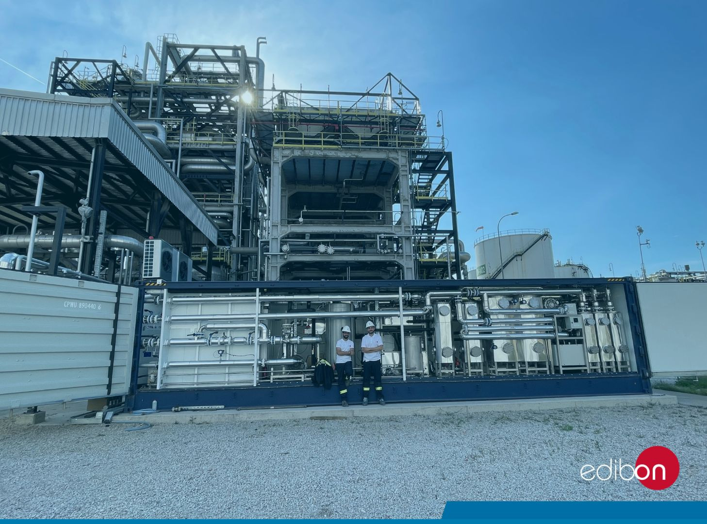 Arrival at TUPRAS (Turkey) to install our pilot plant as part of the MOF4AIR project. - EDIBON