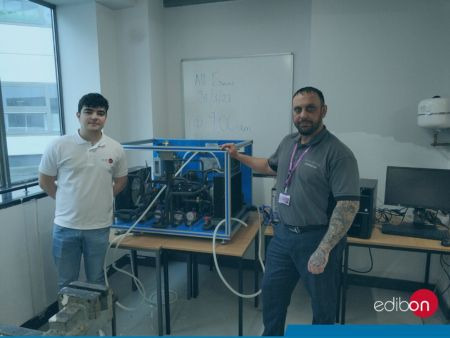 Setting up at North Lindsey College - EDIBON